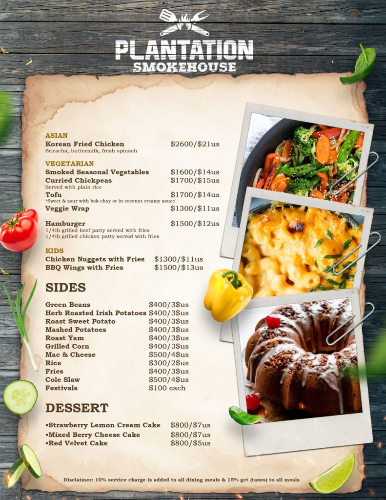 Menu – Plantation Smokehouse